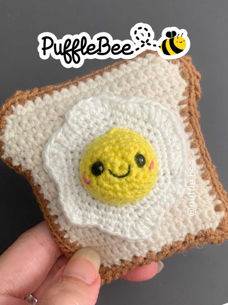 Amigurumi Avocado Toast, Fried Egg Toast & Jam Toast Crochet Pattern ...
