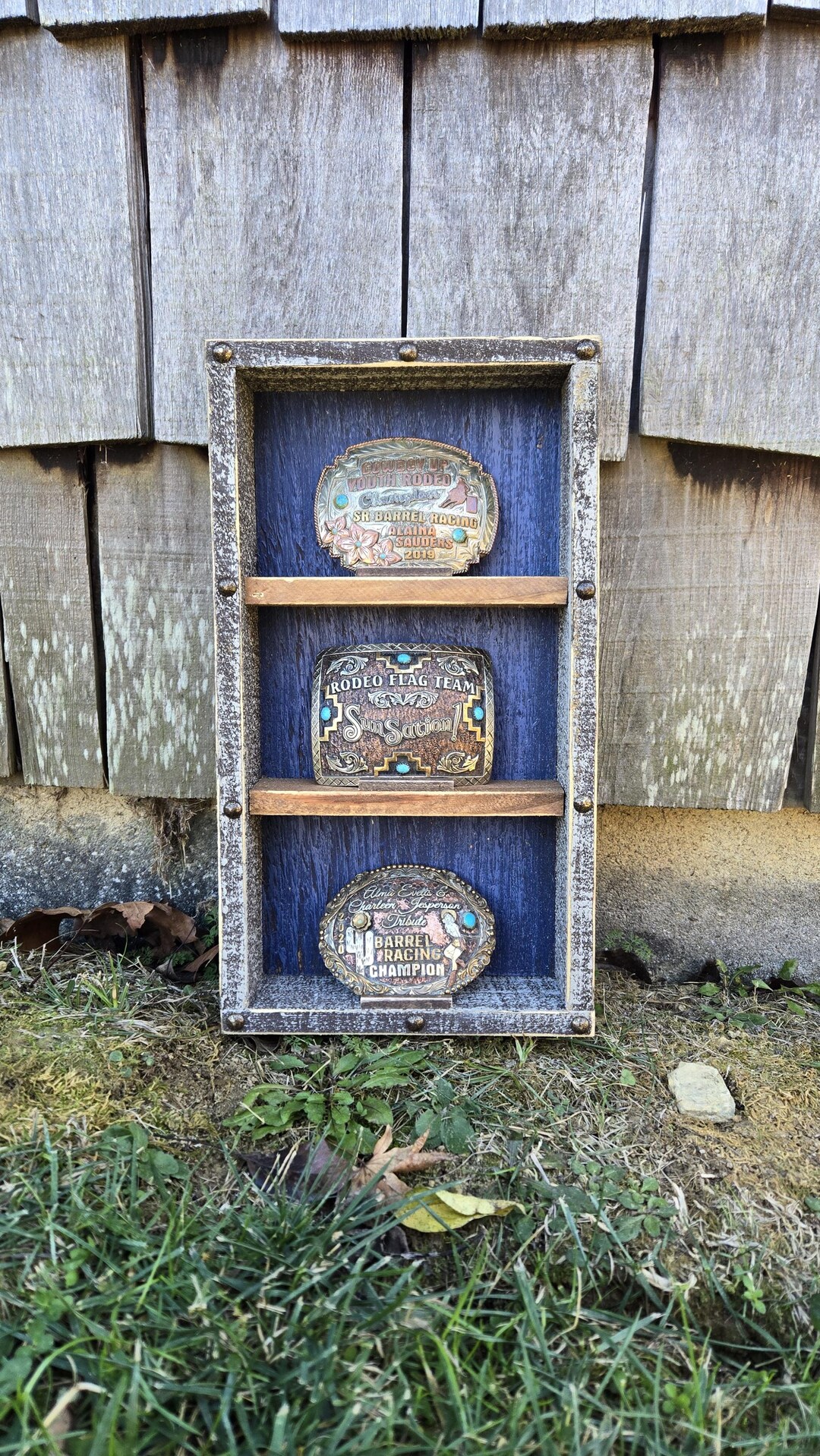 Vertical 3 Count Belt Buckle Display, Case. NAVY - Etsy