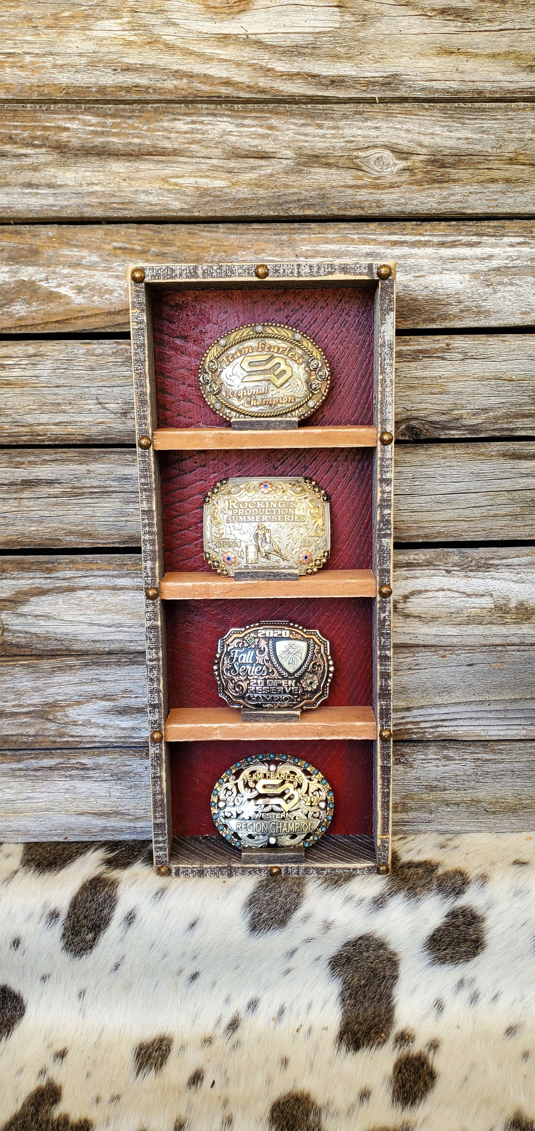 Vertical 4 Count Belt Buckle Display, Case, Box, RED - Etsy