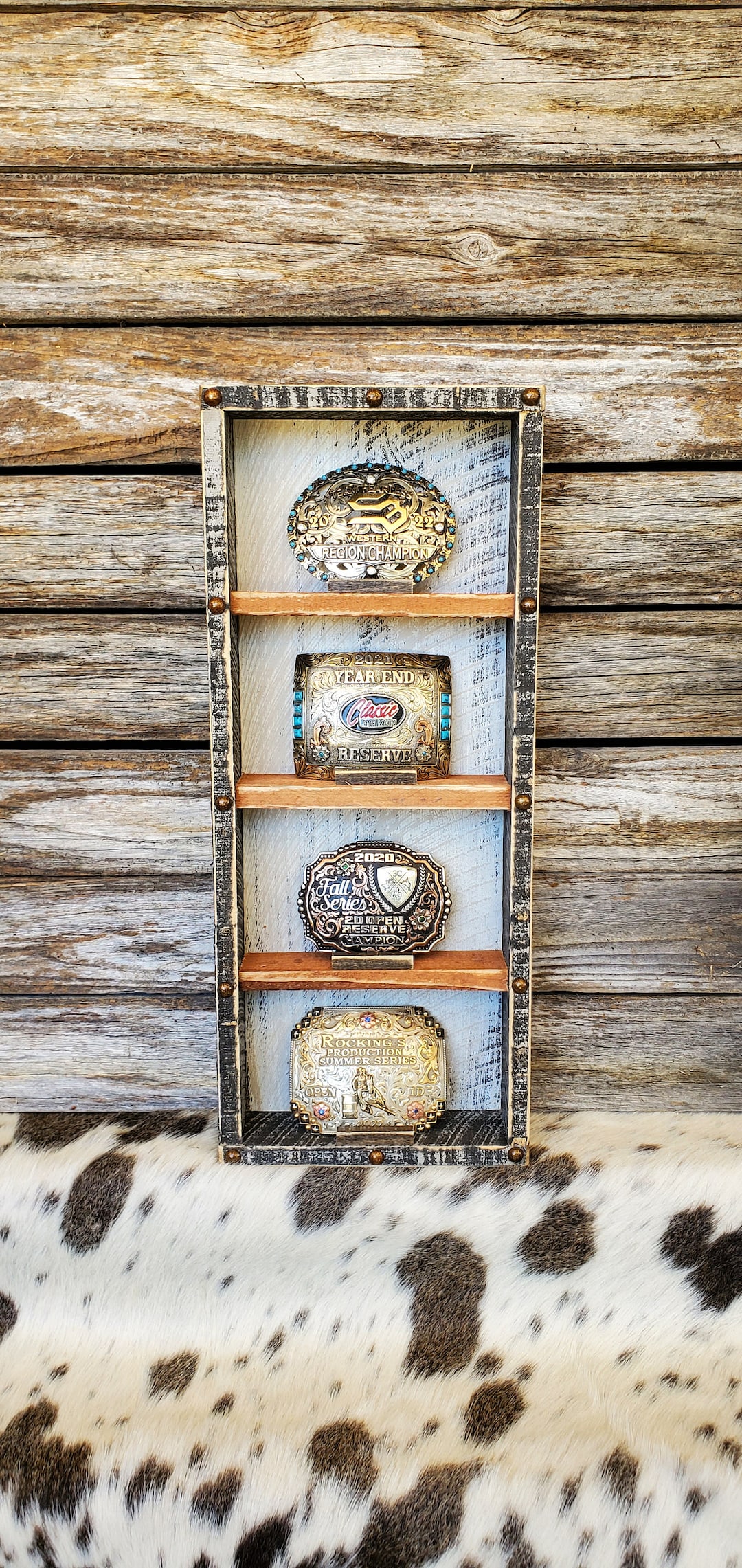 4 Count Belt Buckle Display, Case, Box, Whitewash - Etsy
