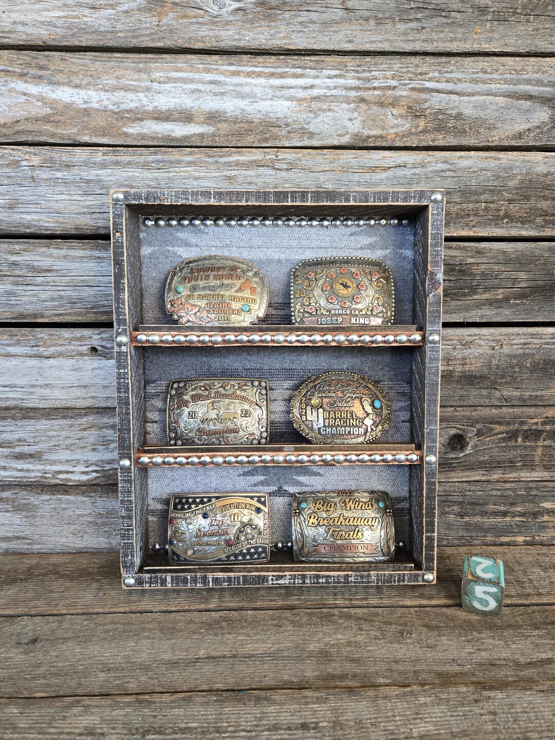 In STOCK Vertical 6 Count Box Buckle Display, Grey Wool, Barnwood Brown ...