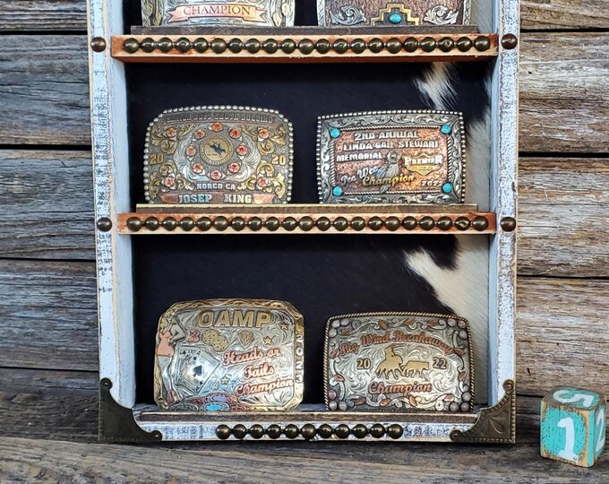 In STOCK Horizontal 6 Count Buckle Display, COWHIDE, Whitewash 2 - Etsy