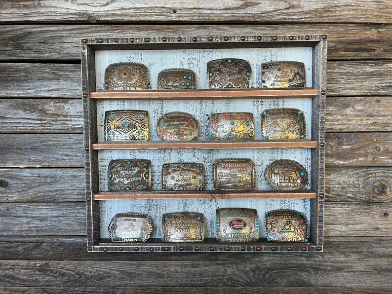 16 Count Buckle Display, Case, Box, WOOD, Whitewash - Etsy