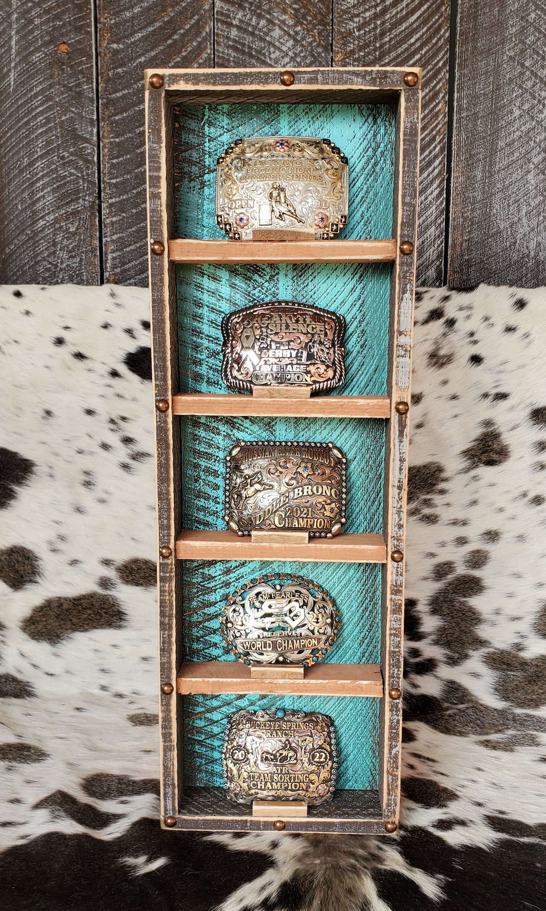 Vertical 5 COUNT Belt Buckle Display, Case. Light TURQUOISE - Etsy