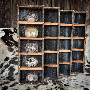 AWARDS 4-10 PACK. 5 Count Belt Buckle Display, Case. BLACK - Etsy
