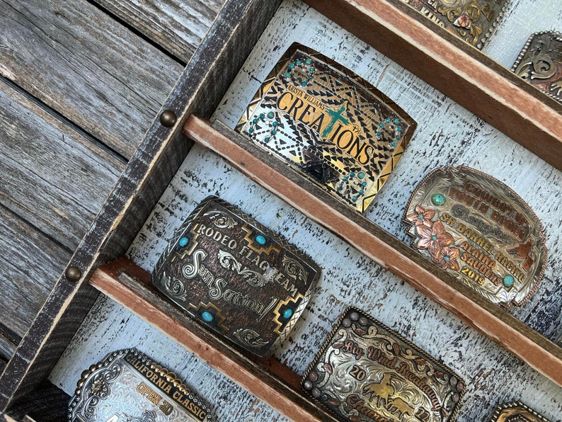 16 Count Buckle Display, Case, Box, WOOD, Whitewash - Etsy