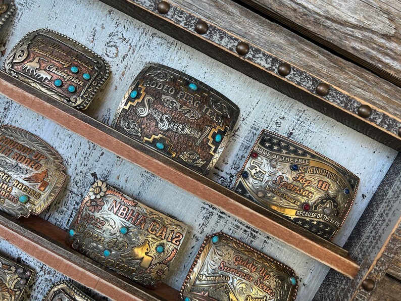 16 Count Buckle Display, Case, Box, WOOD, Whitewash - Etsy