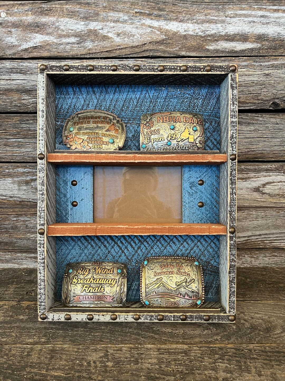 4 Count Buckle Display With 5x7 Center Picture, WRANGLER BLUE - Etsy