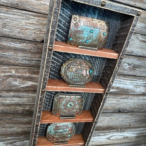 Vertical 6 Count Belt Buckle Display, Case, Box. Barnwood Brown - Etsy