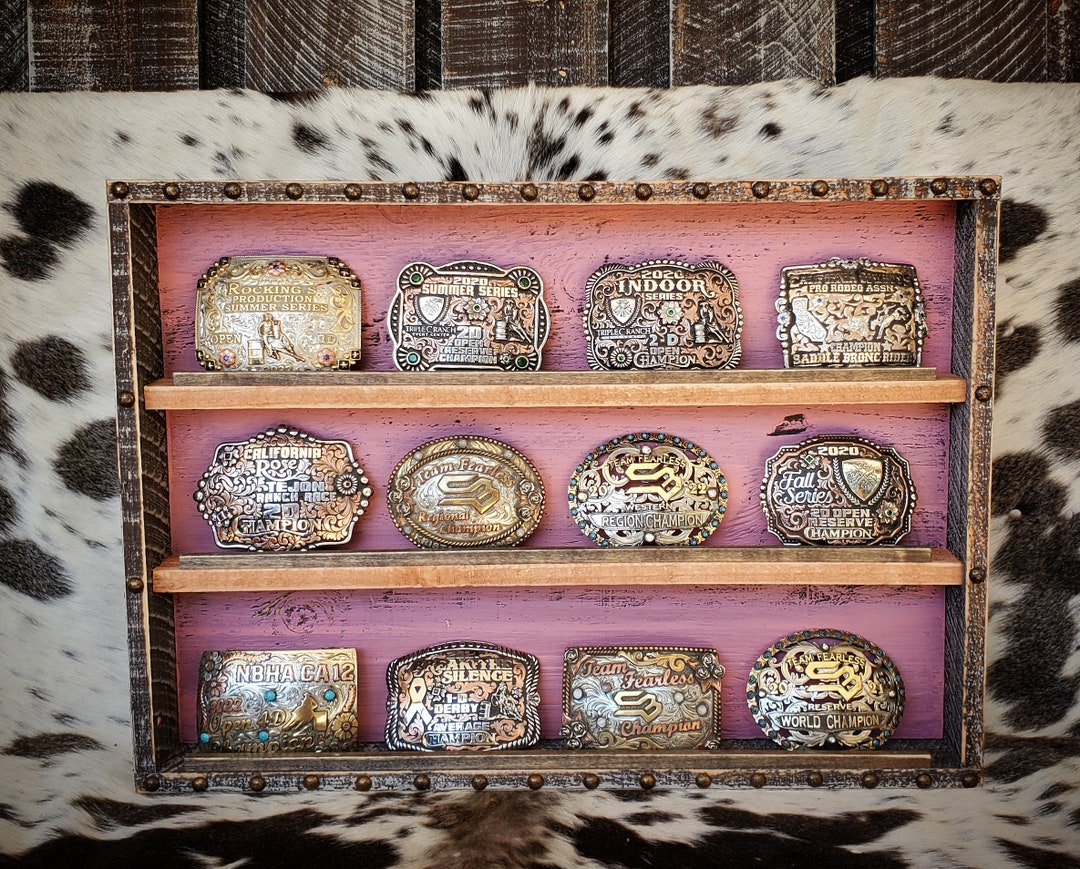 12 Count Belt Buckle Display, Case. Wood. Pink - Etsy