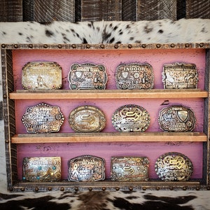 12 Count Belt Buckle Display, Case. Wood. Pink - Etsy