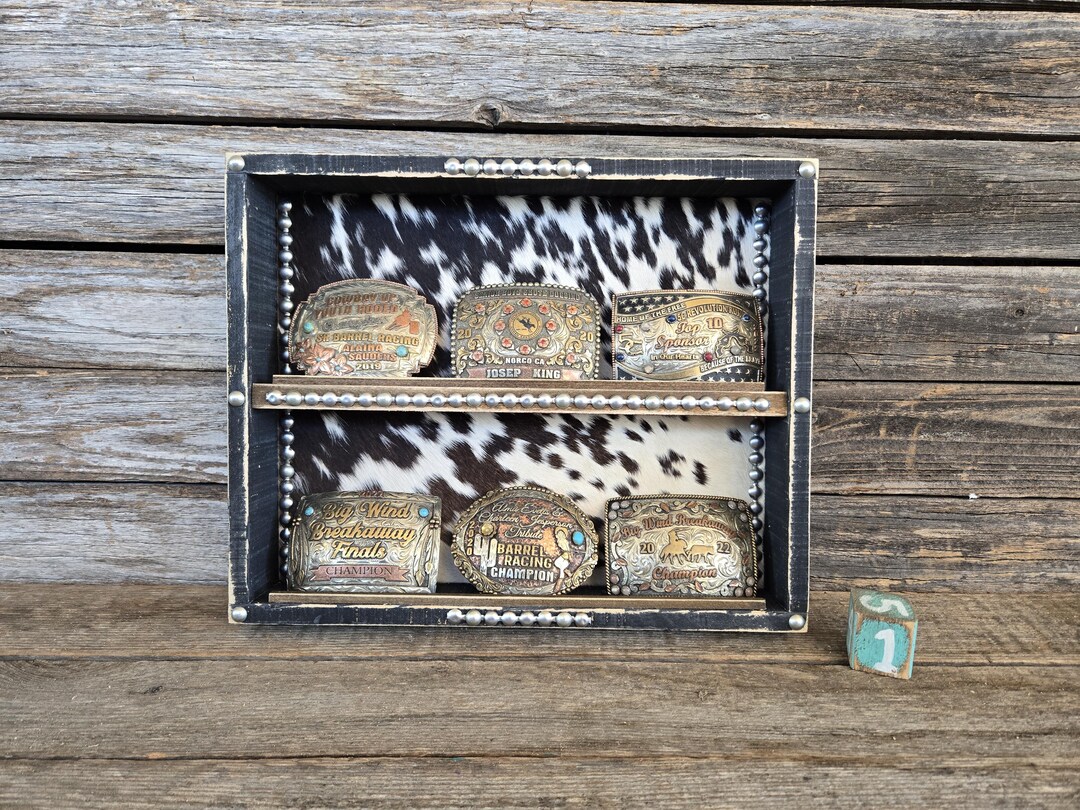 In STOCK Horizontal 6 Count Box Buckle Display, COWHIDE, Black 1 - Etsy