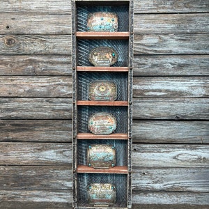 Vertical 6 Count Belt Buckle Display, Case, Box. Barnwood Brown - Etsy