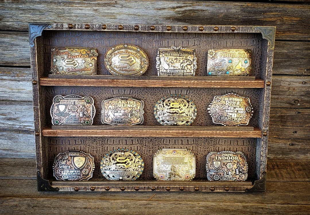 12 Count Belt Buckle Display, Gator, Dark Antique ASH BROWN - Etsy