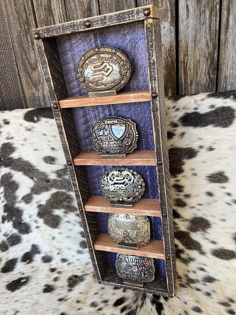 Vertical 5 COUNT Belt Buckle Display, Case. PURPLE - Etsy