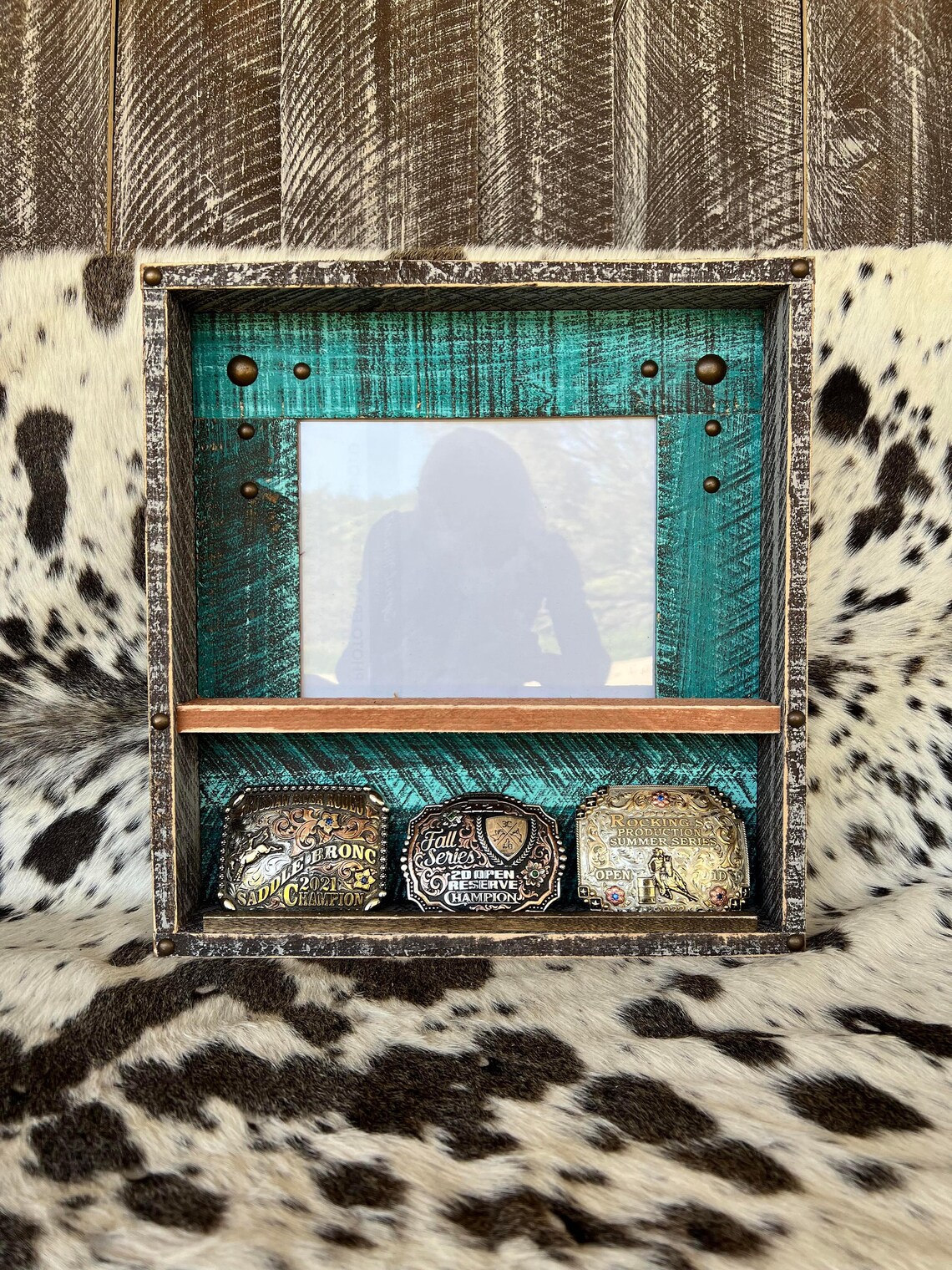 Buckle Display With 8x10 Picture. Holds 1-3 Buckles. DARK TURQUOISE - Etsy