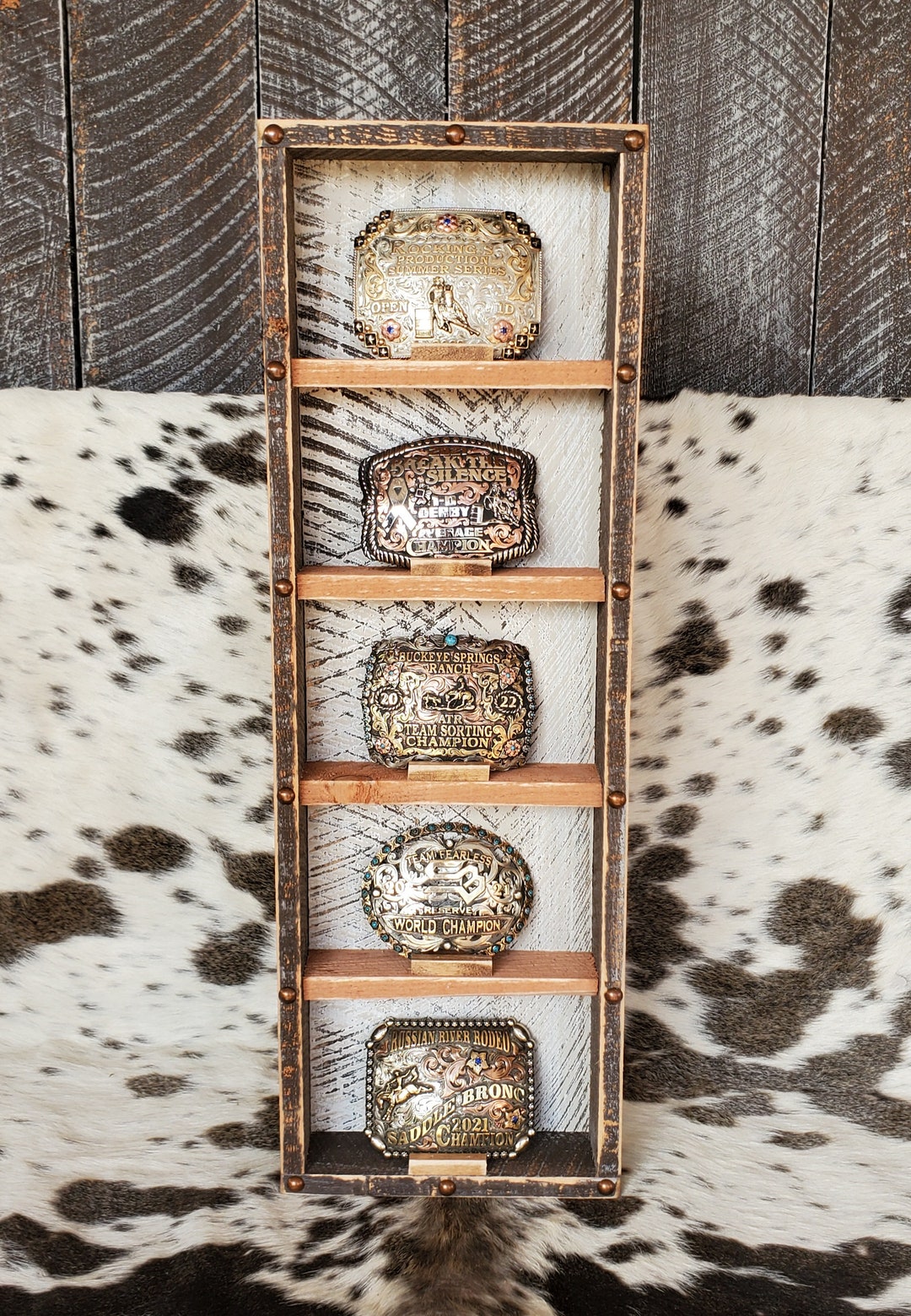 Vertical 5 COUNT Belt Buckle Display, Case. WHITEWASH - Etsy