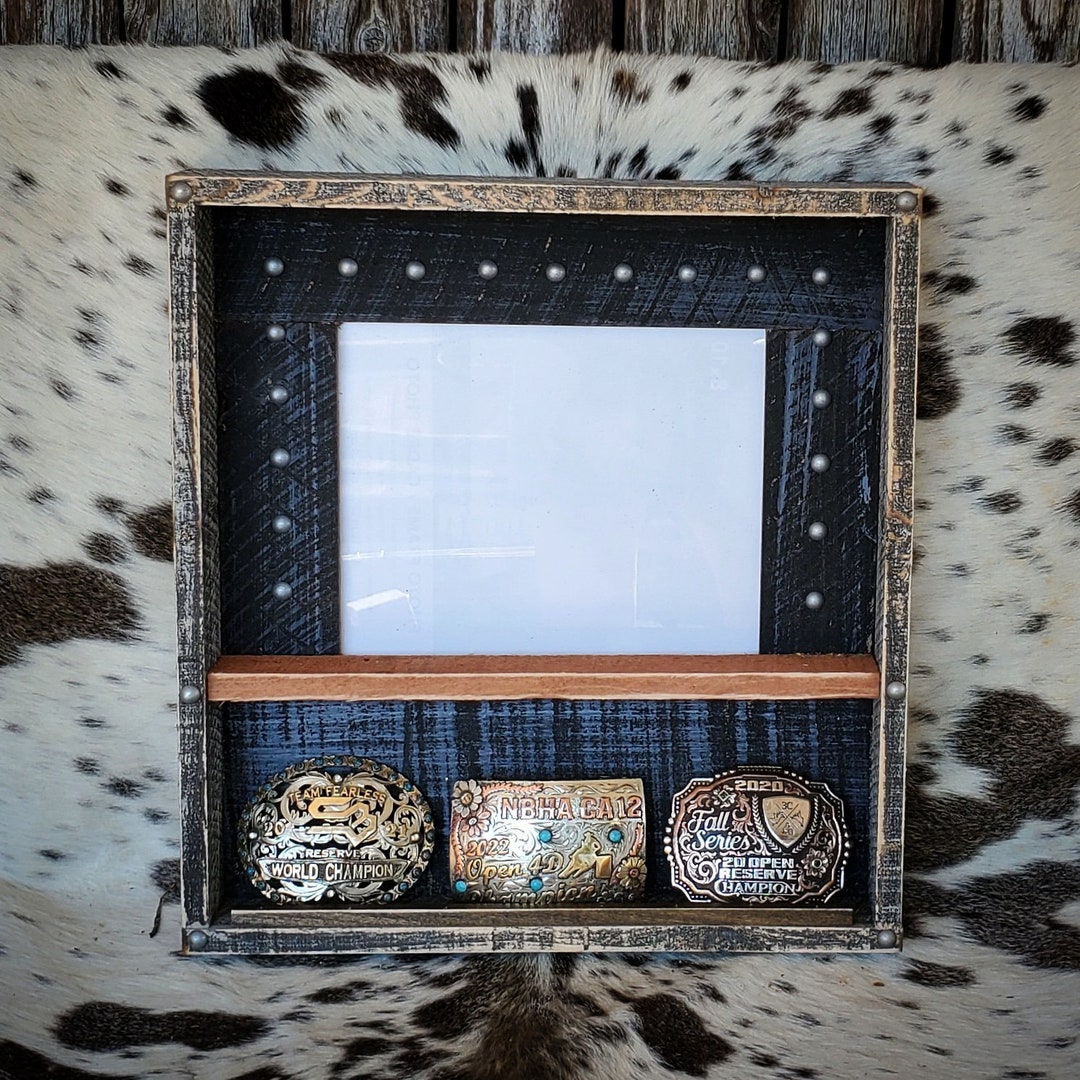 Buckle Display With 8x10 Picture. Holds 1-3 Buckles. Black - Etsy