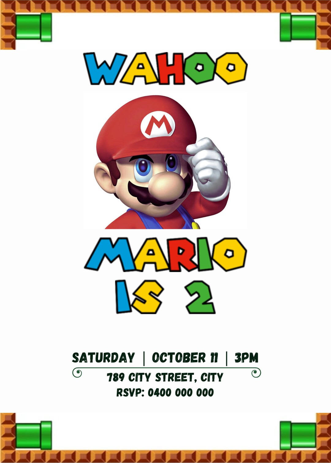 Personalised Mario Party Invitation - Etsy