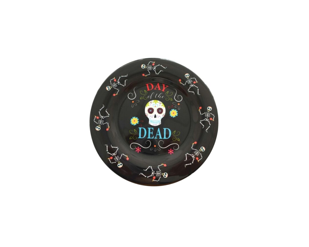 Day of the Dead Plate Skull Halloween Melamine Dia De Los - Etsy