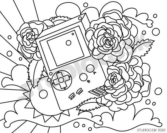 Retro Gamer Printable Digital Download Coloring Page - Etsy