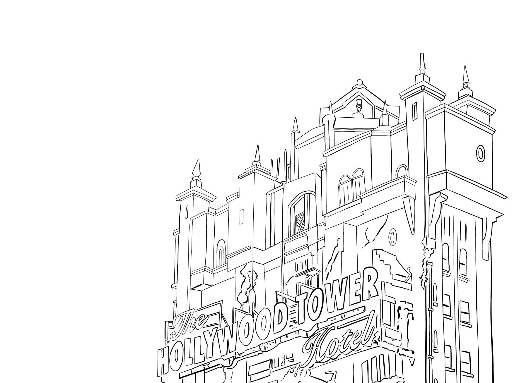 Tower Printable Digital Download Coloring Page | Etsy