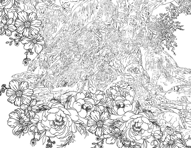 Animal Tree Printable Digital Download Coloring Page - Etsy