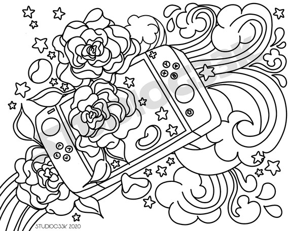 Gamer Printable Digital Download Coloring Page - Etsy