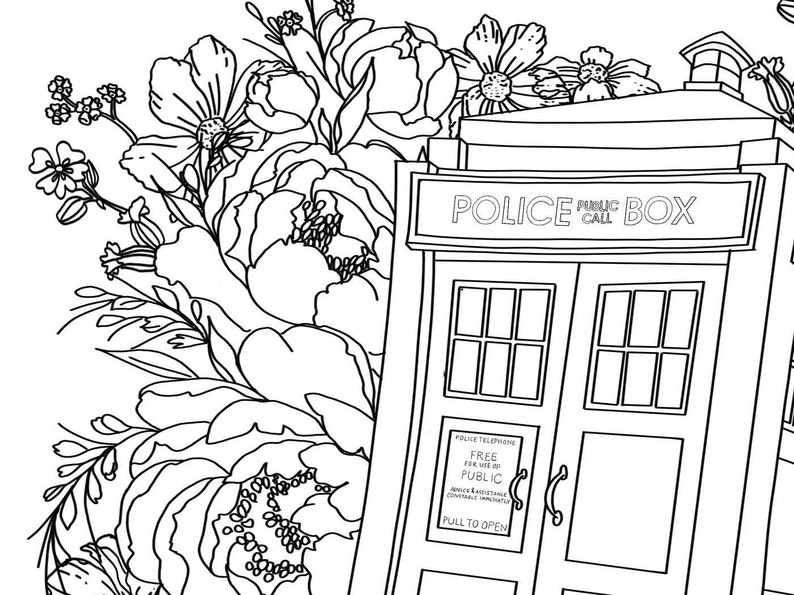 Dr Who Tardis Coloring Page Coloring Pages