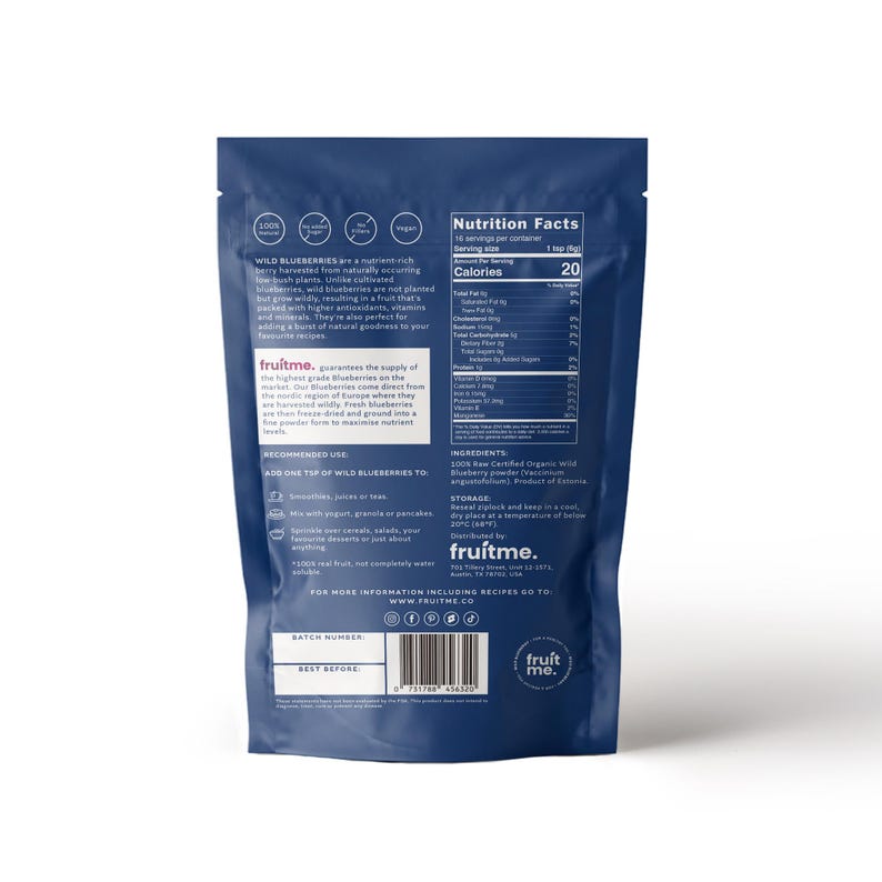 Wild Blueberry Powder 100g | Raw Certified Organic Freeze-dried ...