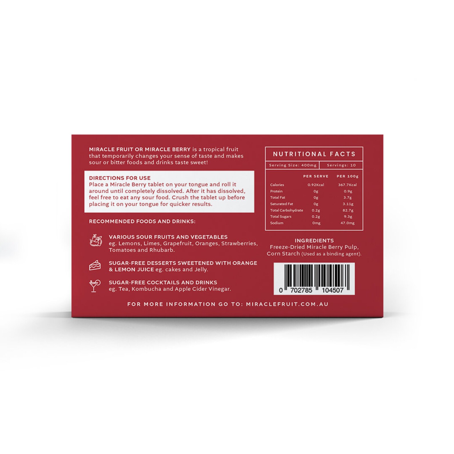 Miracle Berry Tablets 10 Pack - 10 Gently Dried Taste Changing Miracle ...