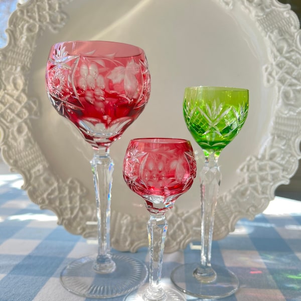 German Crystal Colored Wine Glasses - Etsy
