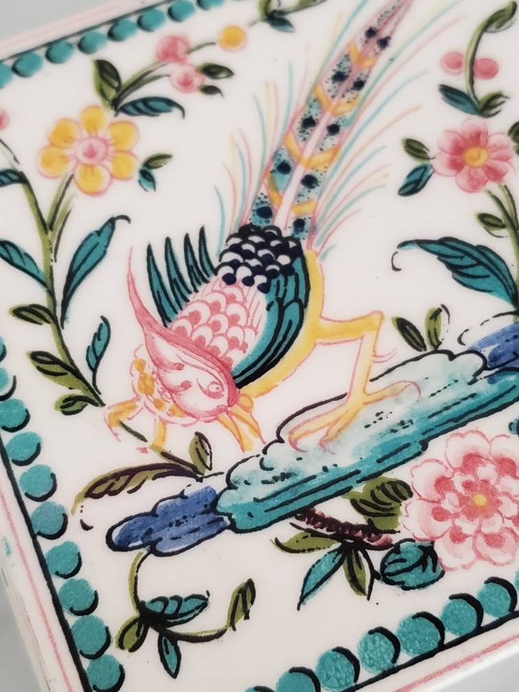 Amazing Set of 7 Vintage Decorative Tiles / Hand Painted in | Etsy