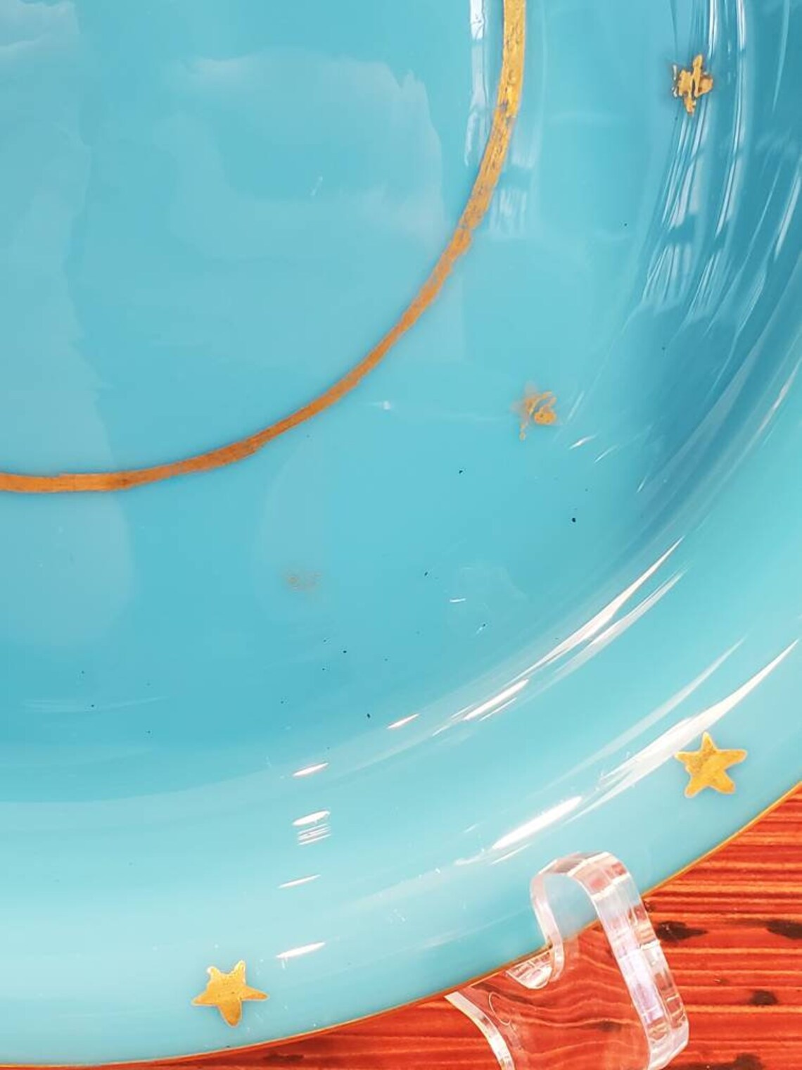 Beautiful PV Blue Opaline Glass Vase and Matching Plate // | Etsy