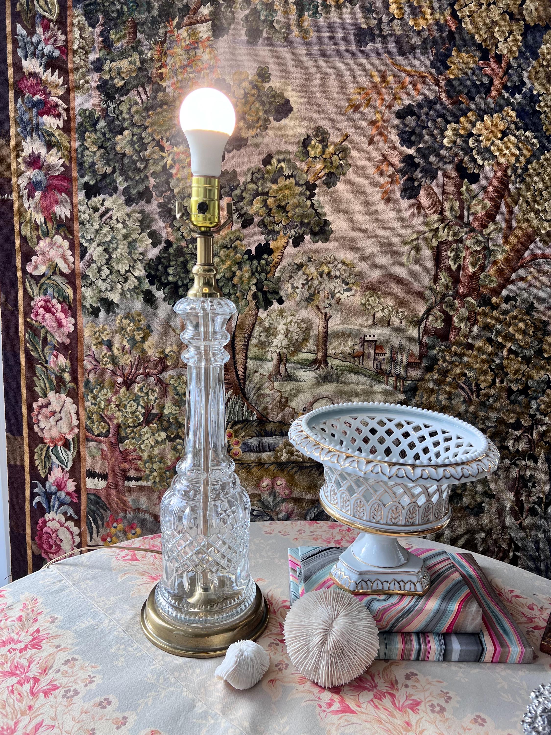Vintage Frederick Cooper Chicago Crystal Table Lamp // Cut Crystal ...