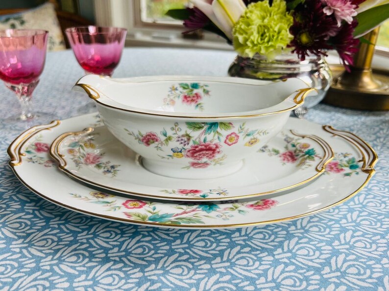 Vintage Mini Set of Fine China by Noritake // Chinoiserie Pink - Etsy