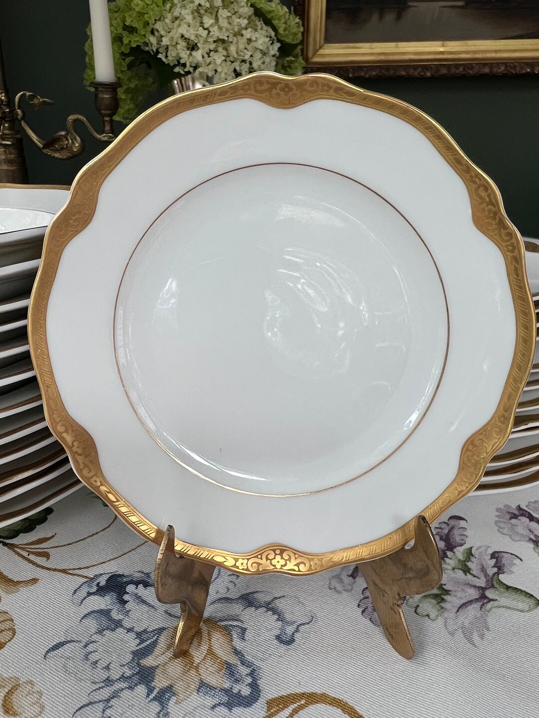 5 Gold-encrusted Bread Plates in the “jewel” Pattern // Franconia ...