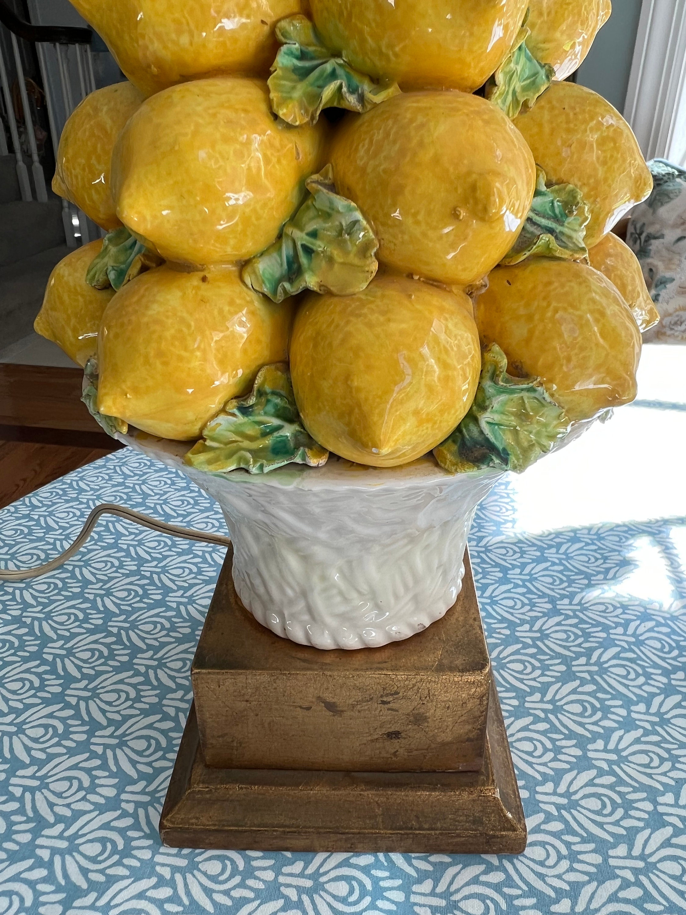 Vintage Lemon Topiary Lamp // Italian Ceramic Topiary Lamp // - Etsy