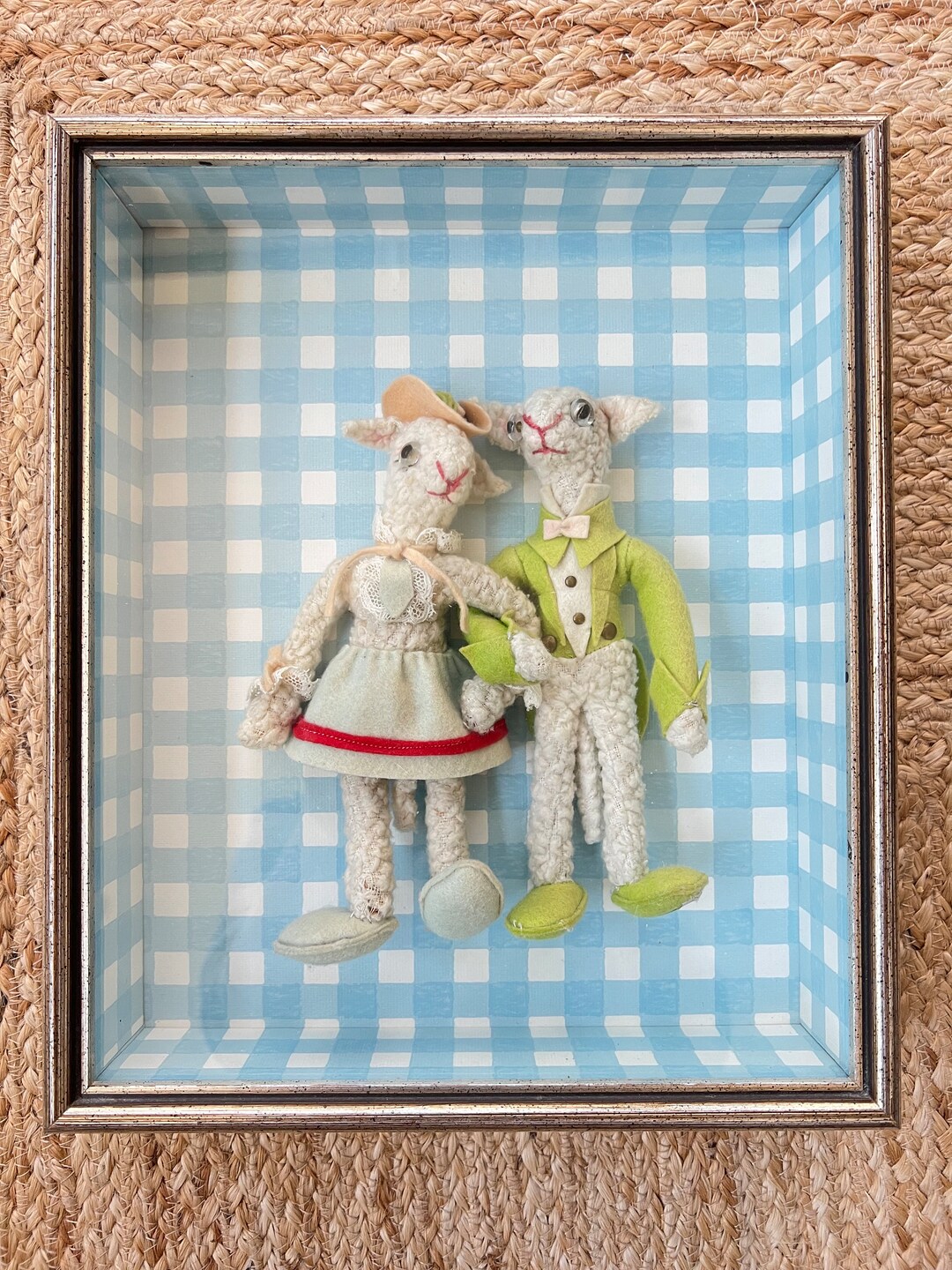 Adorable Antique Sheep Dolls in Shadow Box // Made in France for I ...