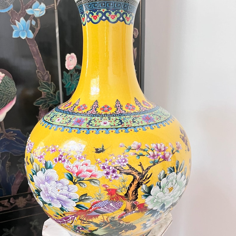 Yellow Flower Vase - Etsy