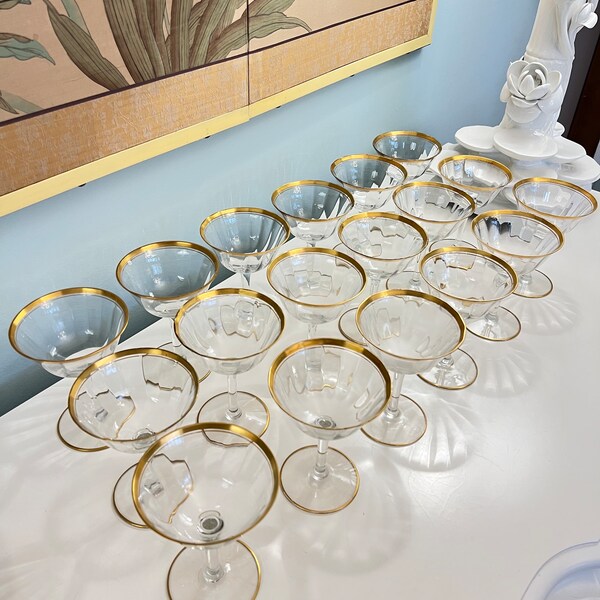 Gold Rim Drinking Glasses - Etsy