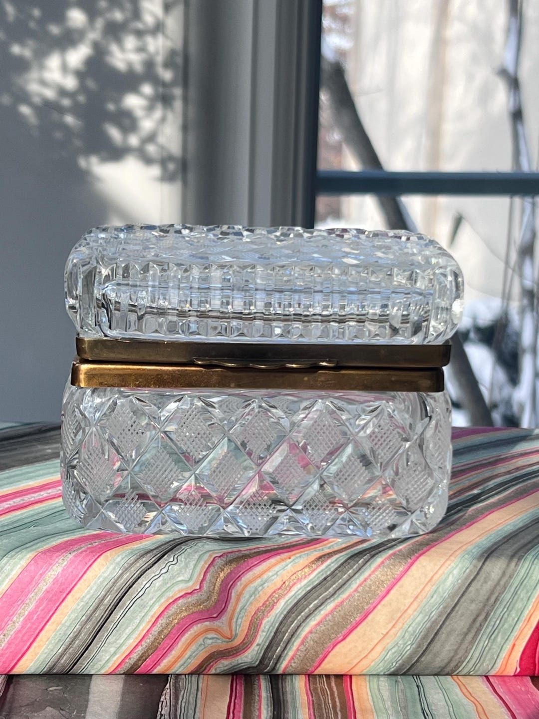 Gorgeous Vintage Crystal Box With Ormolu Mounts // Cut Crystal ...