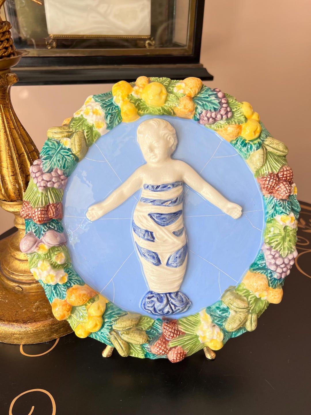 Antique Della Robbia Baby Jesus Relief: Italian Terra Cotta Roundel - Etsy