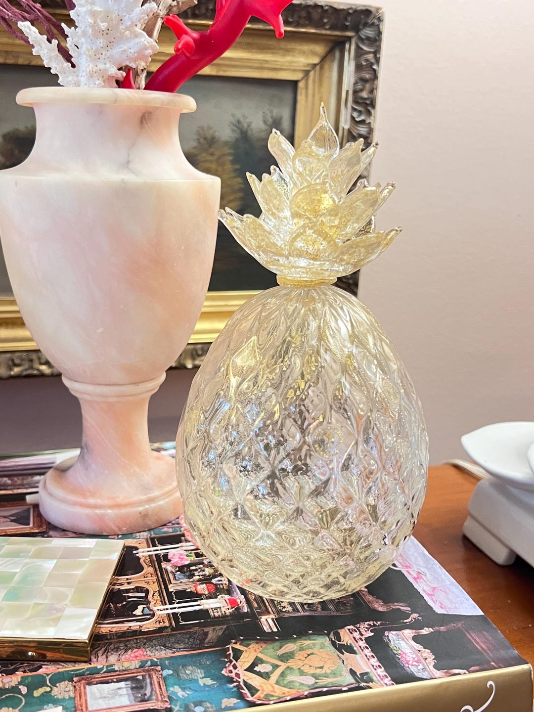 Beautiful Midcentury Luigi Fornasier Glass Pineapple // 1960s Art Glass ...