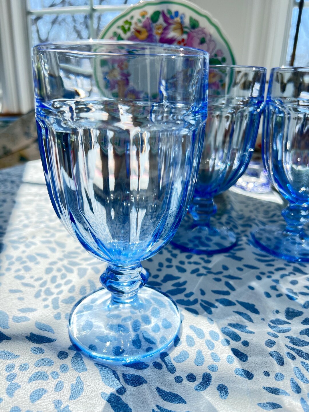 Set of 4 Libbey Misty Blue Iced Tea Glasses // Gibraltar Style ...