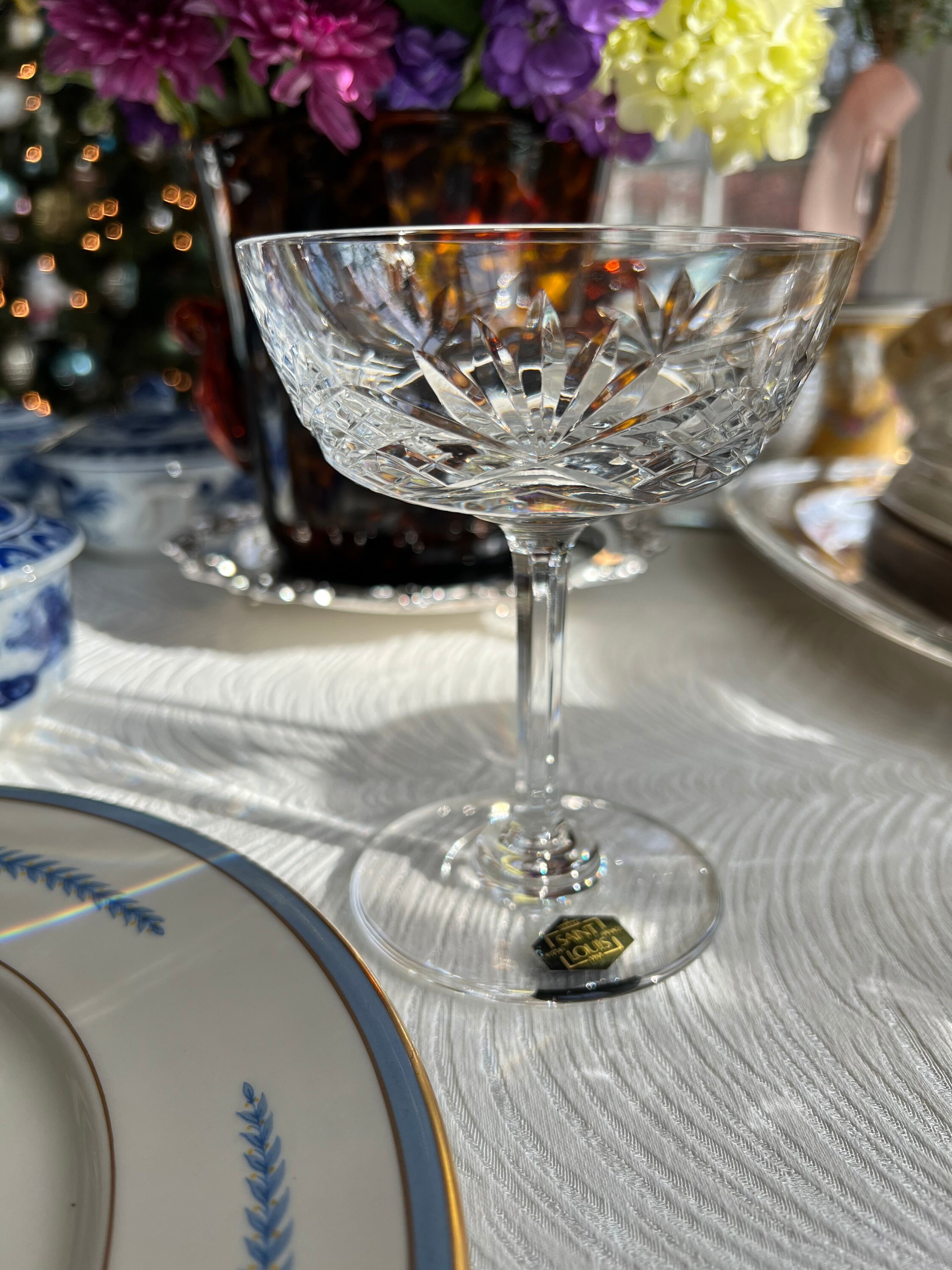 St. Louis Crystal Cut Crystal Champagne Coupe Glass With | Etsy