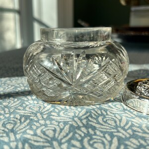 Gorgeous Small Cut Crystal Jar With Sterling Silver Lid // Vintage ...