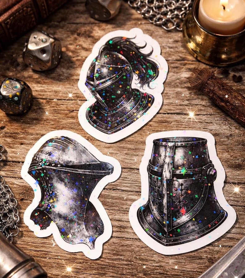 Holographic Medieval Knight Sticker Set, Water-resistant Vinyl - Etsy