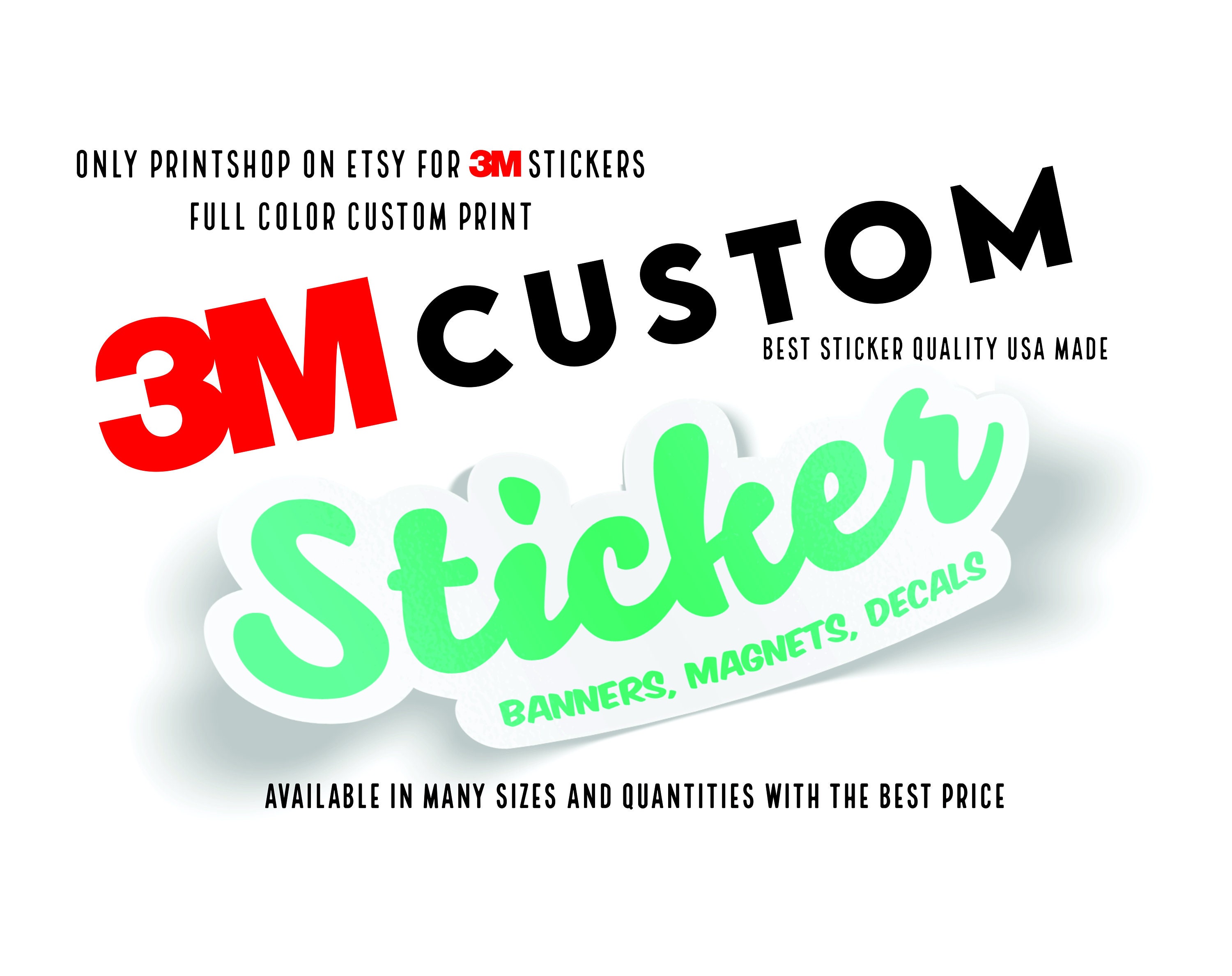 500 3M Custom Digital Printed Vinyl Stickers Full Color - Etsy UK