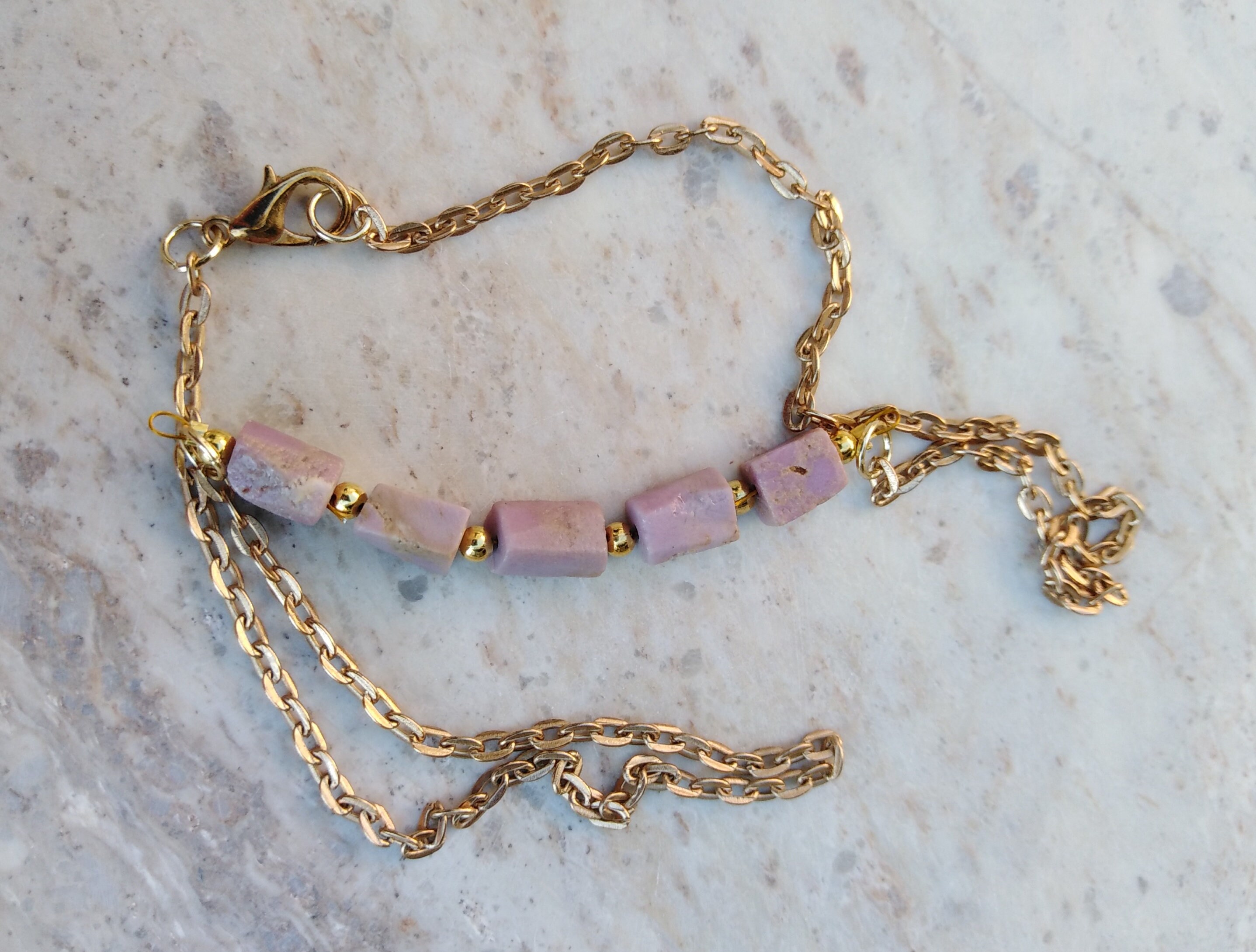 Mauve Stone Necklace Boho Mauve Stone Necklace Light Purple - Etsy